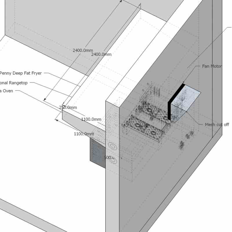 Commercial Kitchen Extraction Hood 2440mm Kit