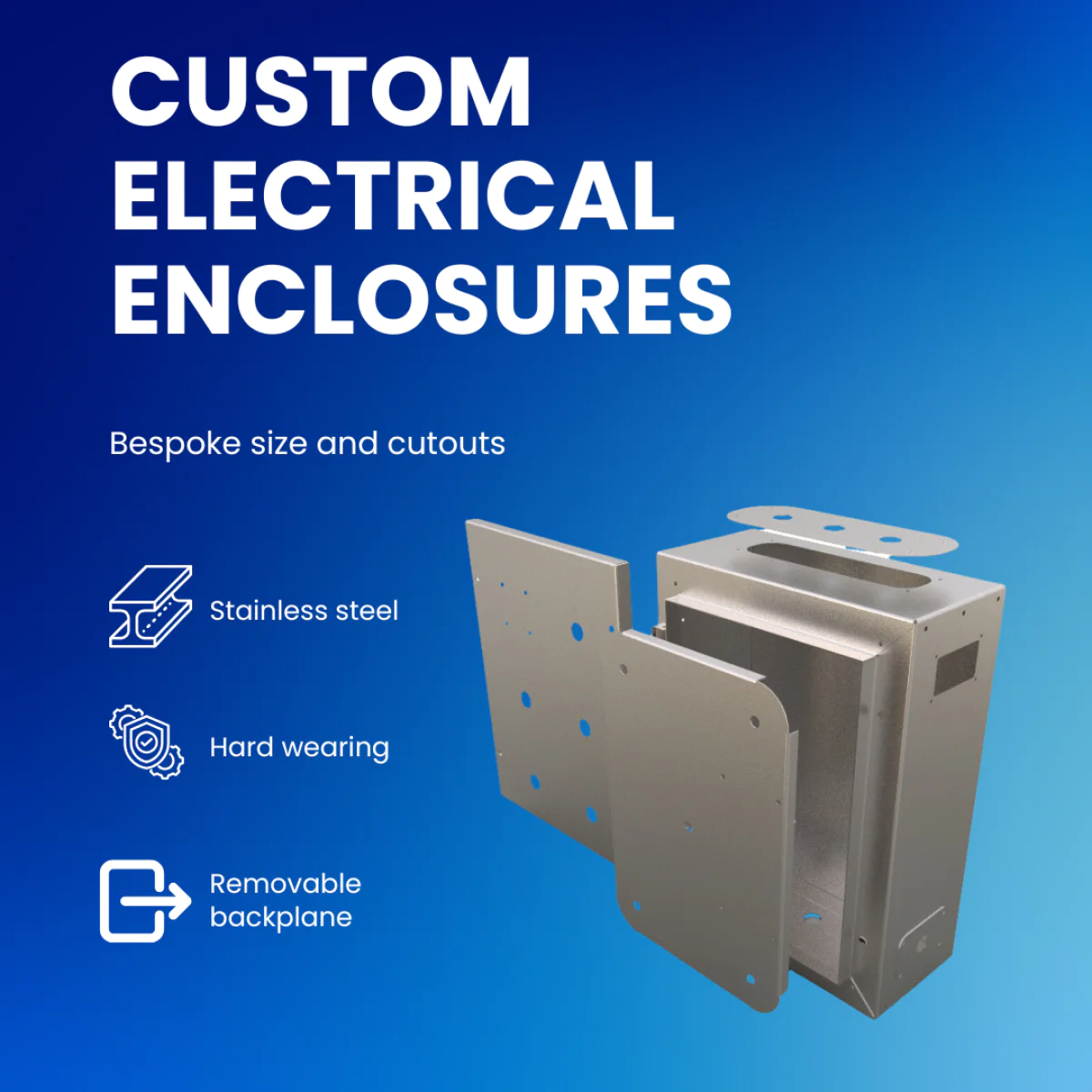 Hinged Electrical Enclosure with Custom Cutouts | Easy Install ...