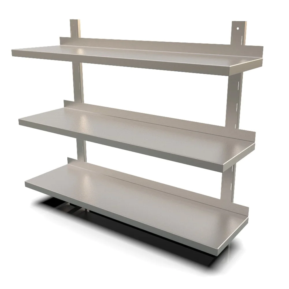 Height Adjustable Kitchen Wall Shelves - Stainless Steel ...